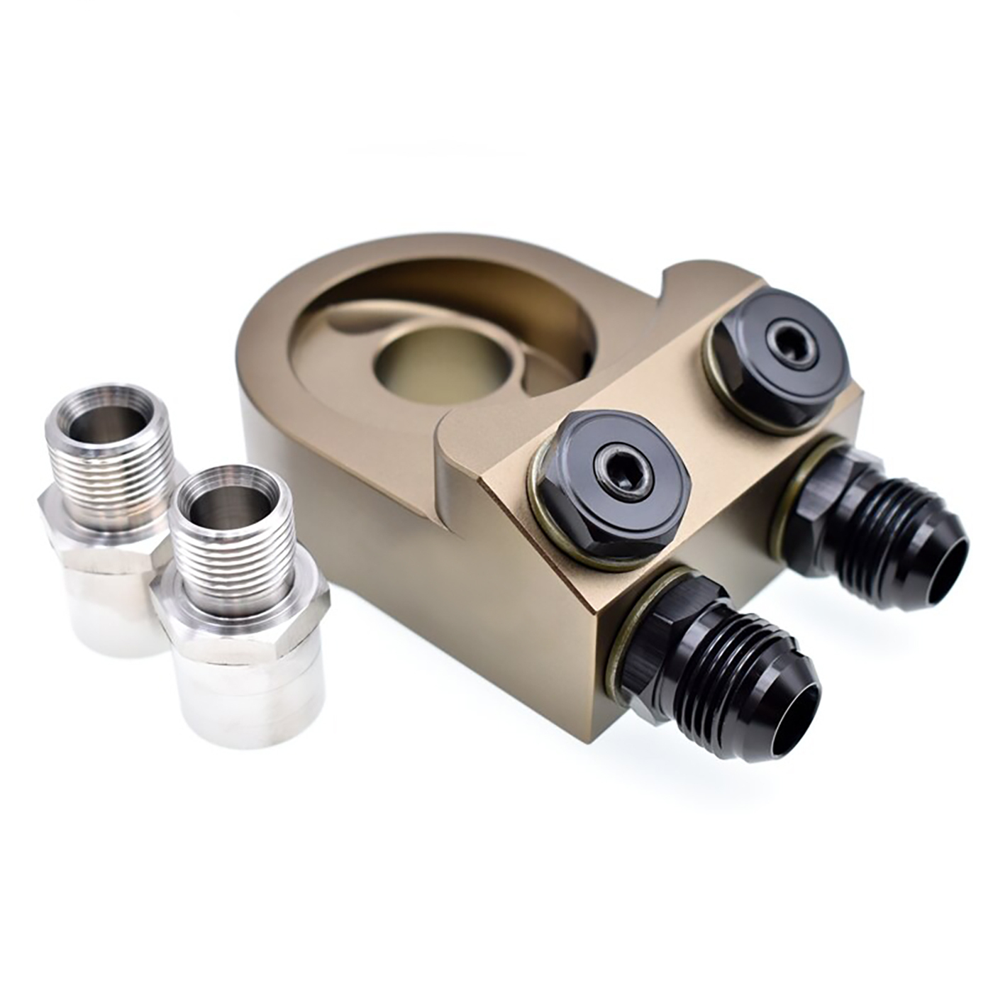 PSR Thermostatic 4-Port Oil Cooler Sandwich Plate w/10AN Fittings