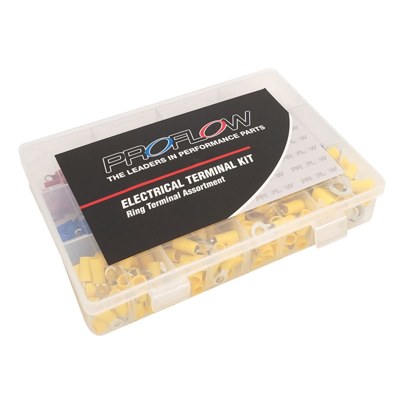 Proflow Electric Terminal Kit 345 Piece Ring Terminal Assortment Kit