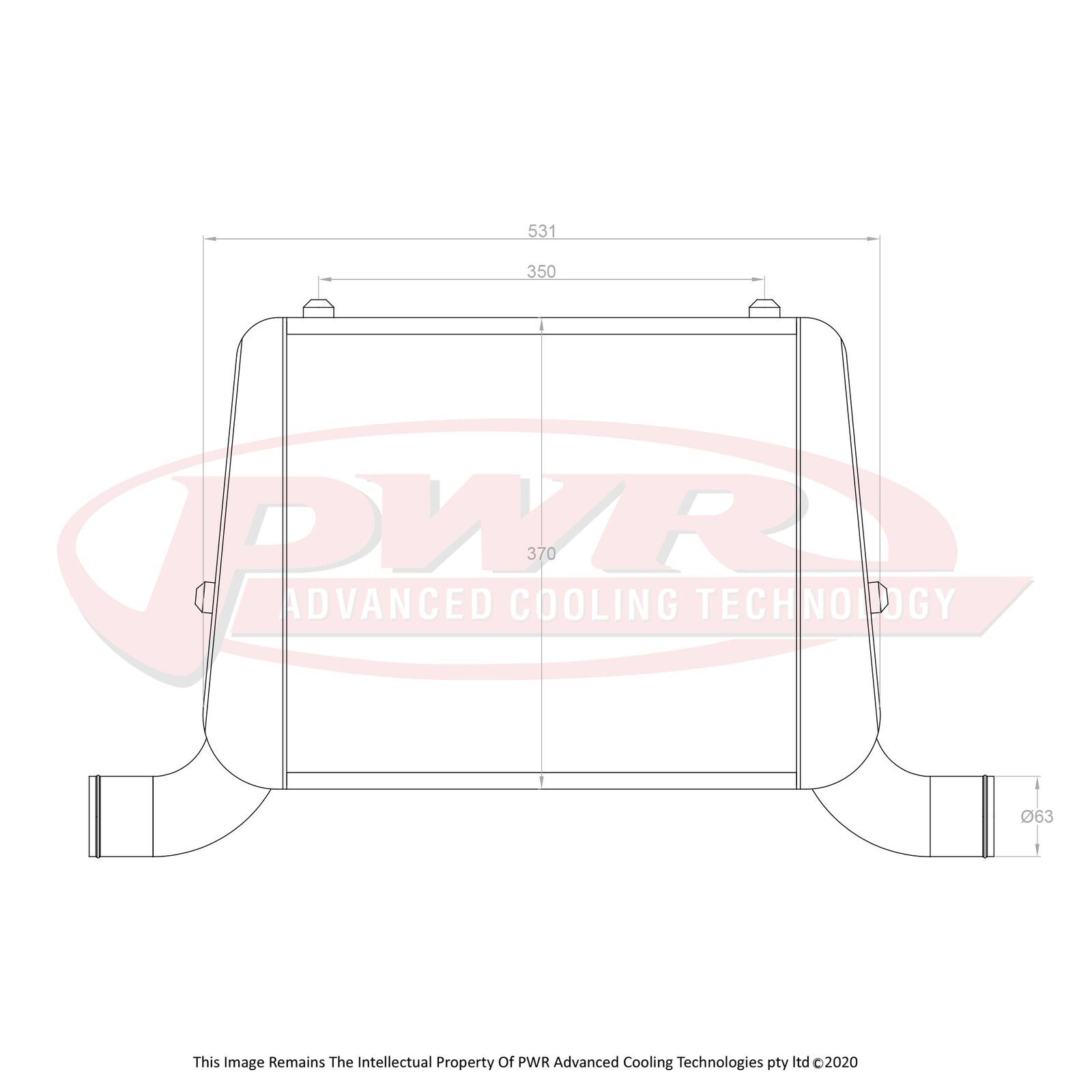 PWR 2.5" Outlets 55mm Intercooler for Mazda R100 10A/12AT/13BT Rotary ...