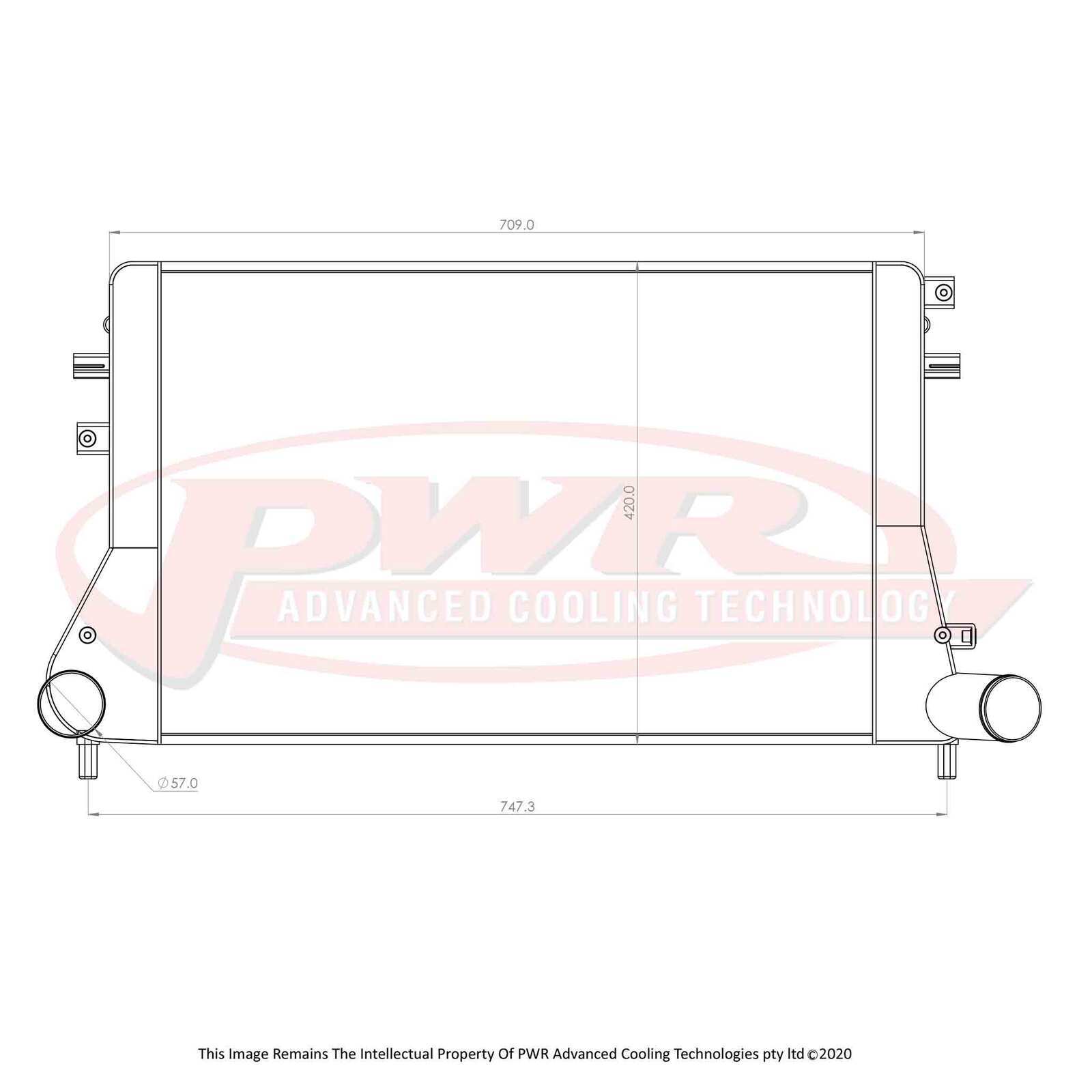 PWR 55mm Elite Series Intercooler for VW Golf MK6 inc R 09-12)