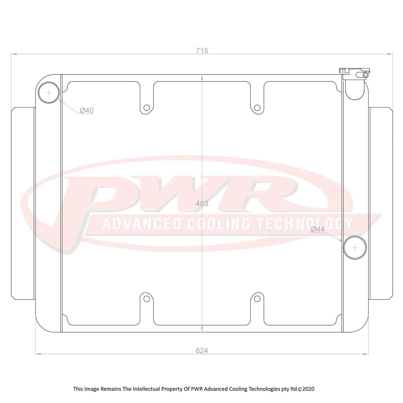 PWR 55mm Crossflow Radiator for Holden HJ-HZ Chev V8 71-80) w/ 16" SPAL ...