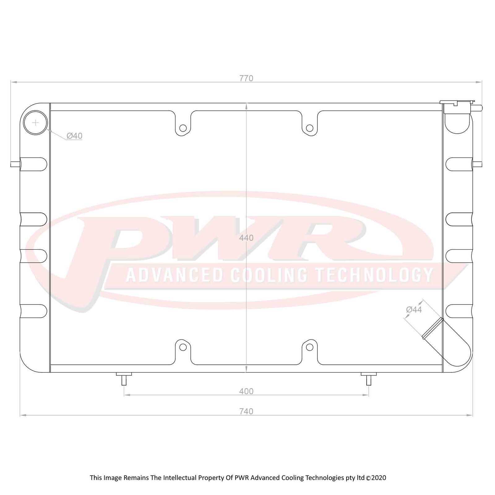 PWR 55mm Crossflow Radiator for Holden WB Chev V8 80-84) w/ 16" SPAL ...