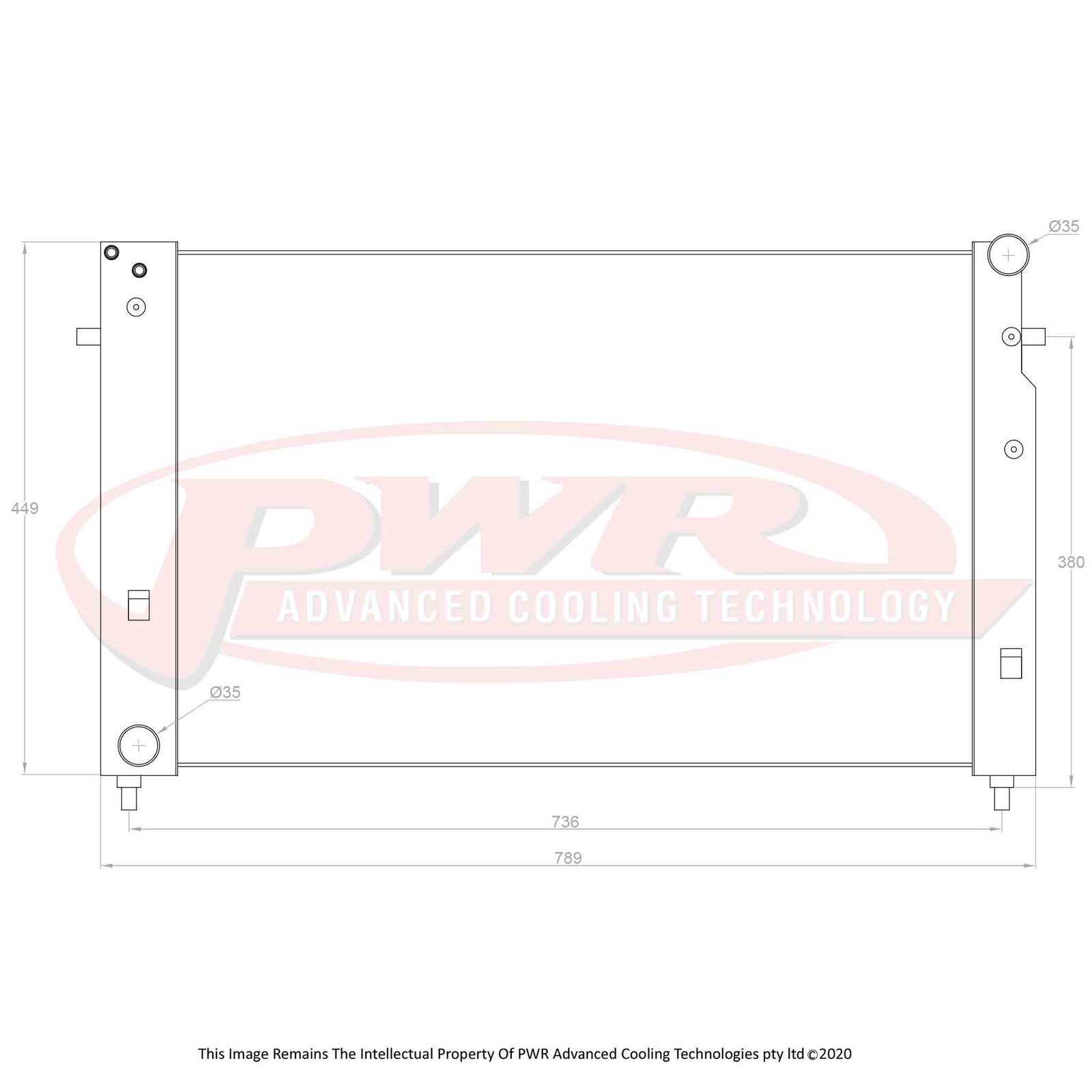 PWR 55mm Radiator for Holden Monaro V2 CV8 LS2 V8 01-02)