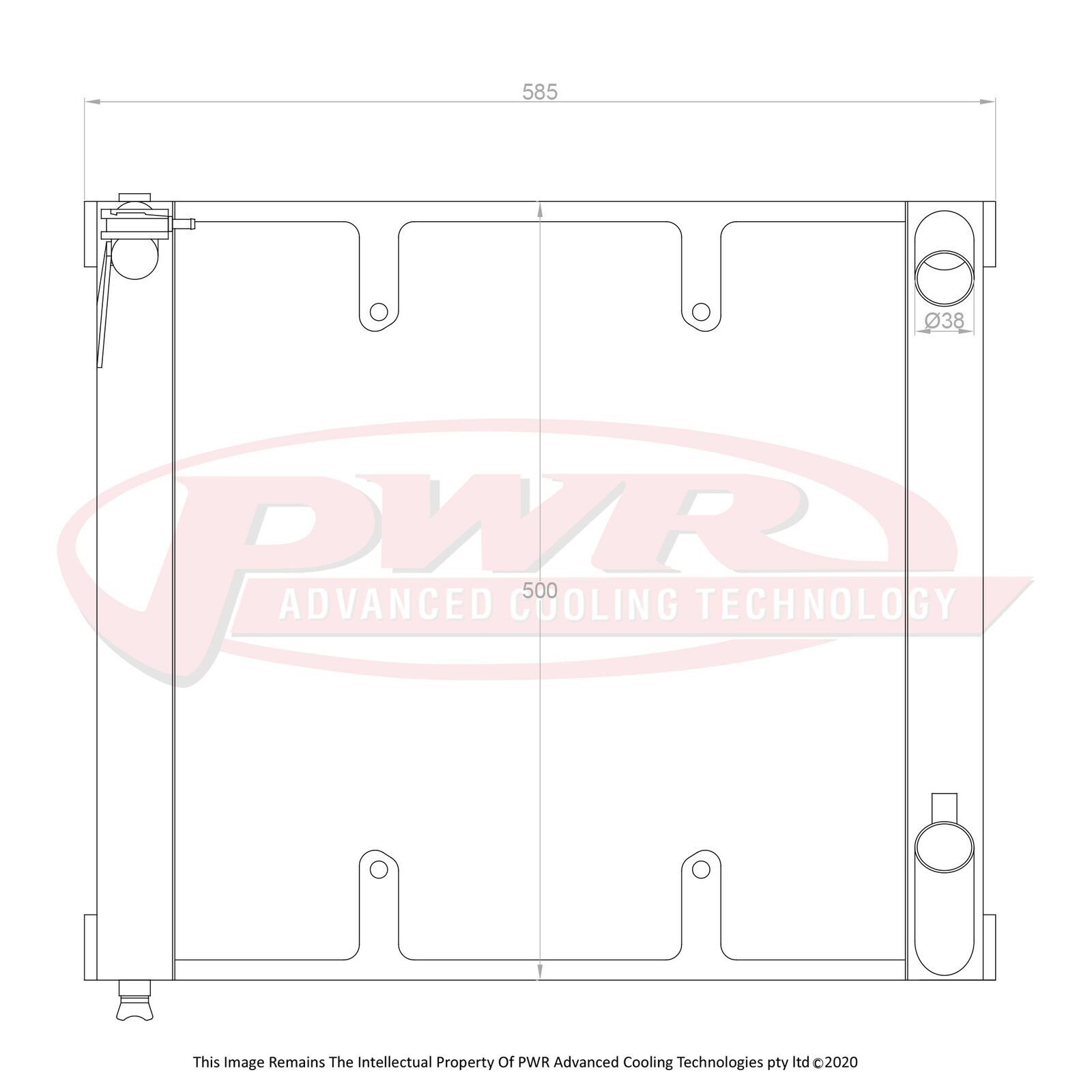 PWR 55mm 2-Pass Radiator for Mazda RX7 FC Series 5 89-92) w/ 16" SPAL ...