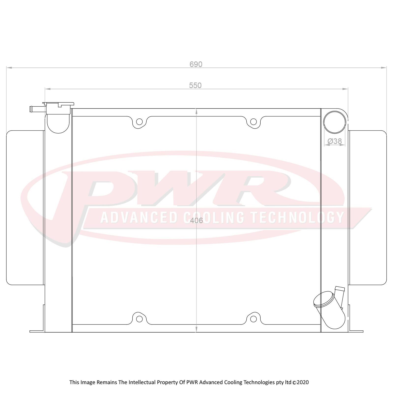 PWR 55mm Radiator for Mazda RX7 Series 1-3 79-85) w/ Angled Bottom ...