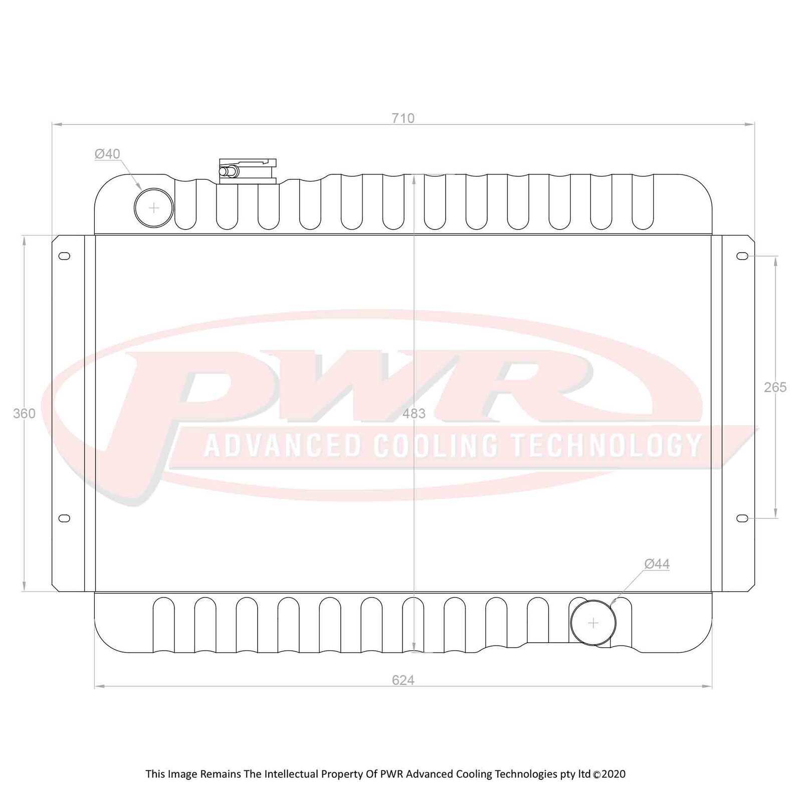PWR 55mm Radiator for Holden Torana LH-LX Chev V8 74-78)