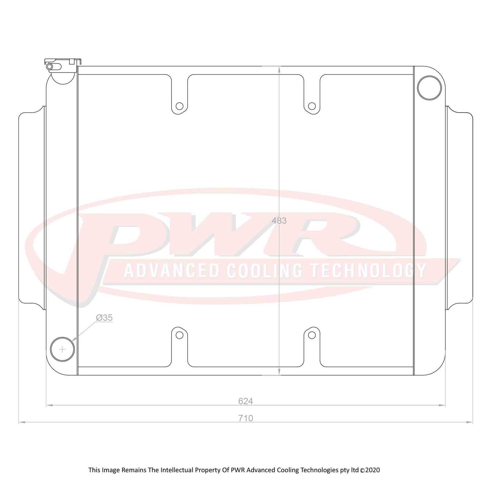 PWR 55mm Crossflow Radiator for Holden HG-HK LS1 68-72) w/ 16" SPAL Fan ...