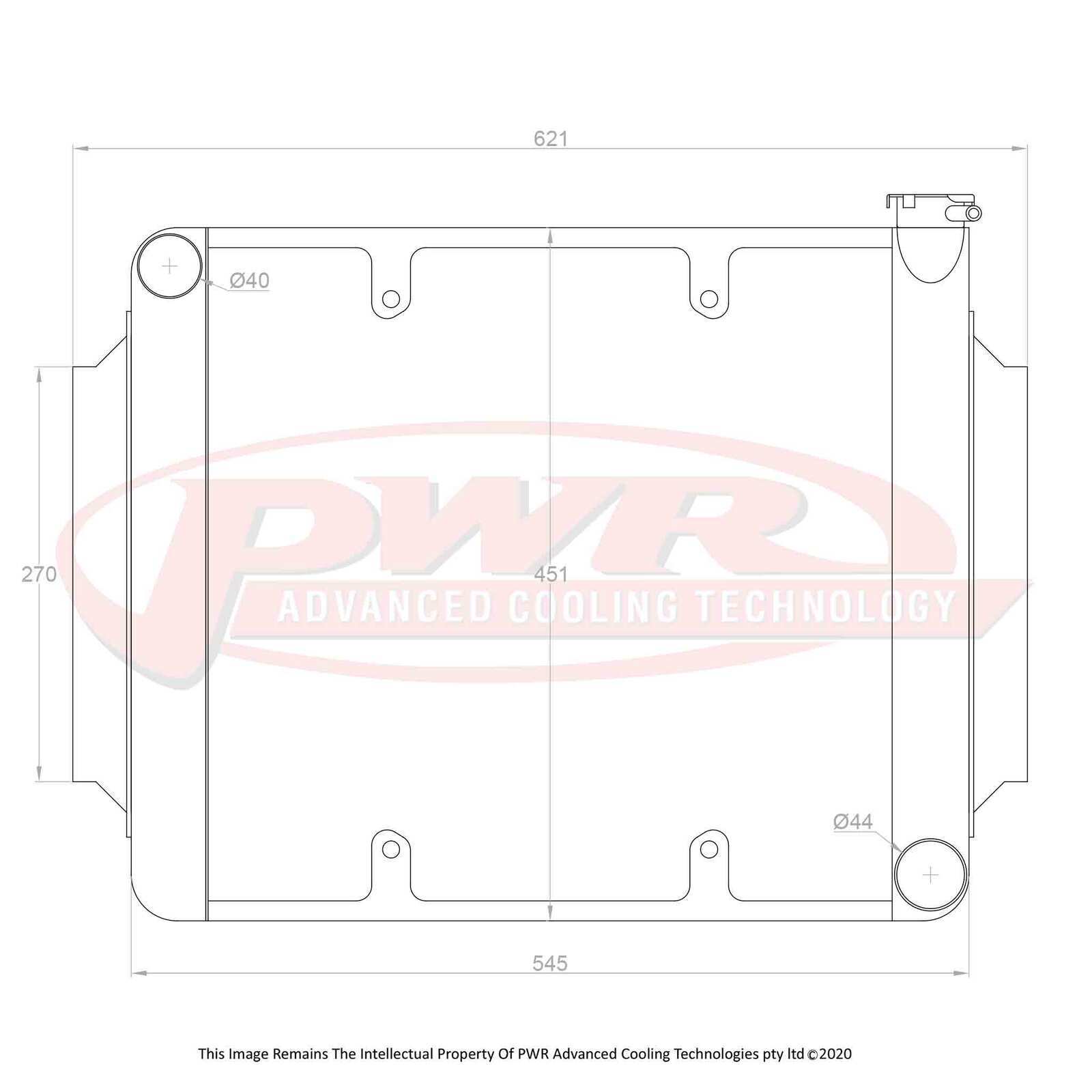 PWR 55mm Crossflow Radiator for Holden Torana LC-CJ Chev V8 69-74) w ...