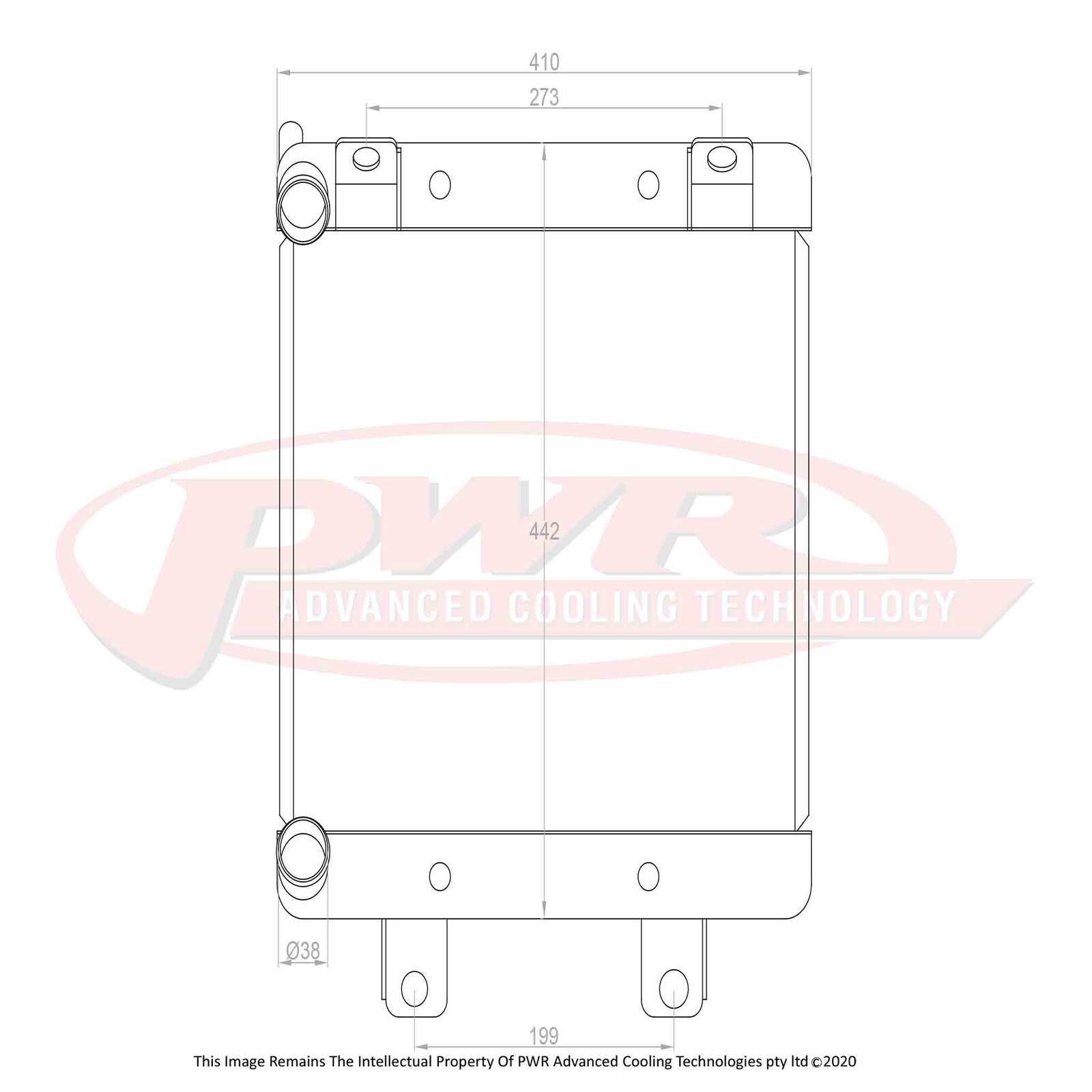 PWR 42mm Radiator RHS for Lamborghini Gallaro V10 03-08)
