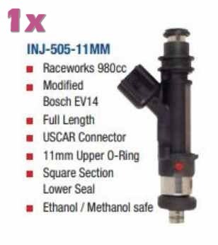 Raceworks 980cc Modified Bosch EV14 FUEL INJECTOR