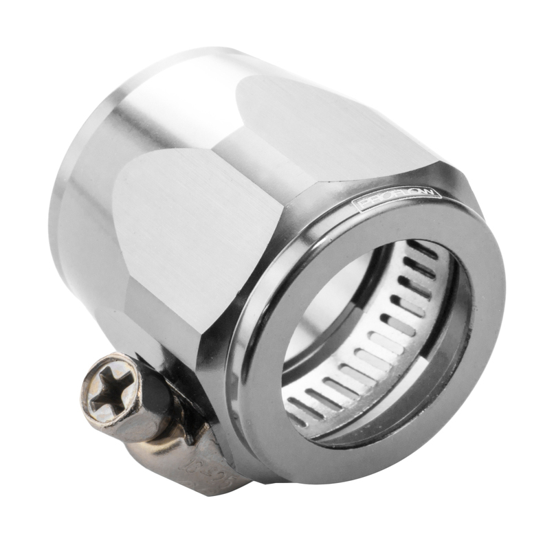 Proflow Aluminium Hex Hose Finisher Clamp 58mm ID Chrome