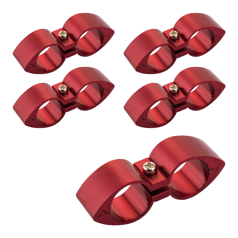 Proflow Twin Hose Clamp Separators 5 pack 04AN Red 11mm Hole
