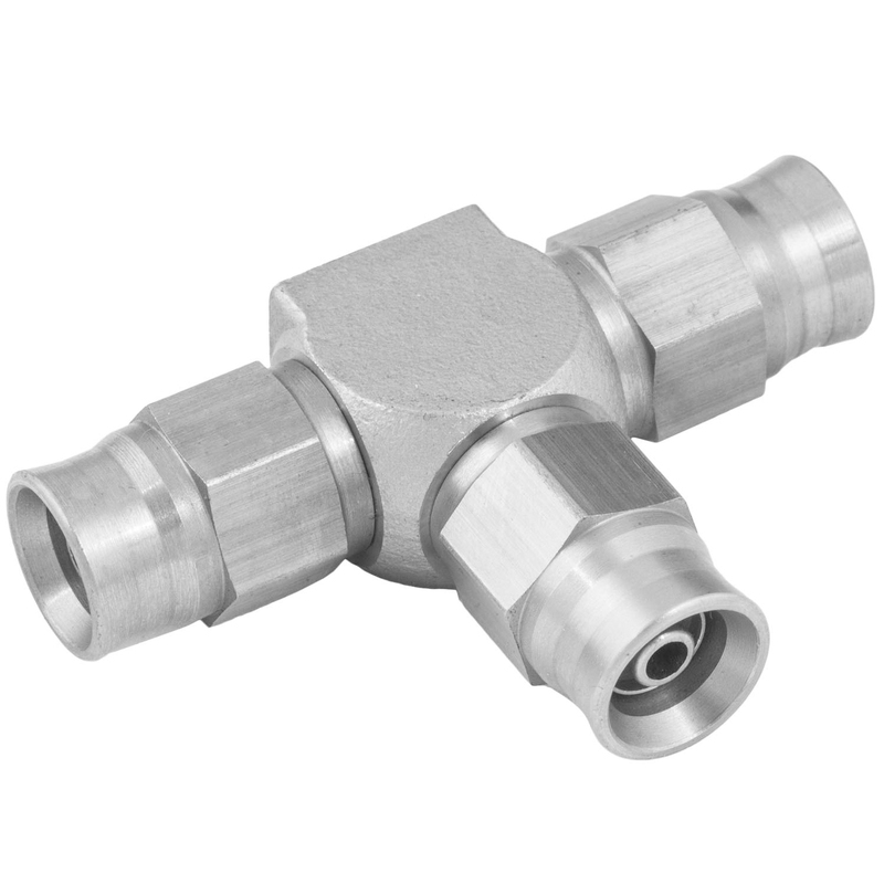 Proflow Stainless Steel Brake Adaptor Tee Block -03AN Hose x 3 Without ...