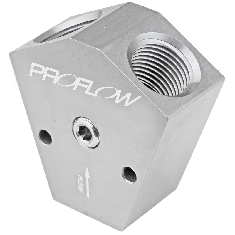 Proflow Fuel Block Y-Type Billet Aluminium Red Anodised 1/2 in. NPT ...