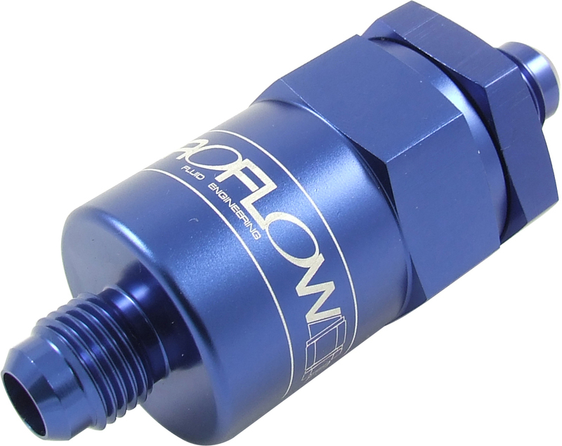 Proflow Billet Inline Aluminium Fuel Filter -06AN Blue 30 Micron
