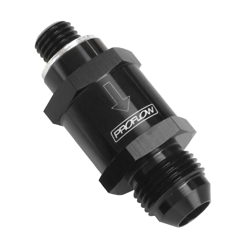 Proflow EFI Fuel Check Valve M12 x 1.50 To -08AN Black