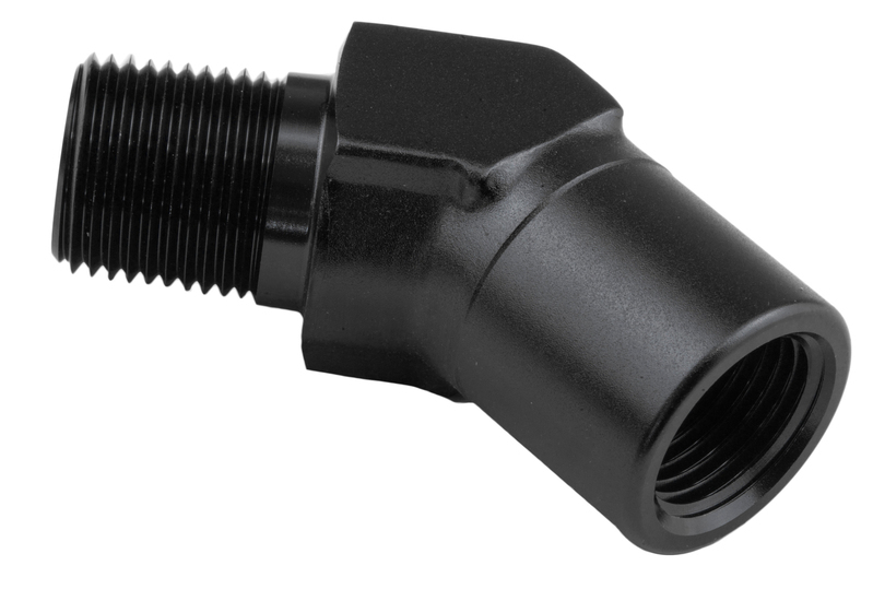 Proflow 45 Degree Coupler Female - Male Elbow 1/4in. NPT Black