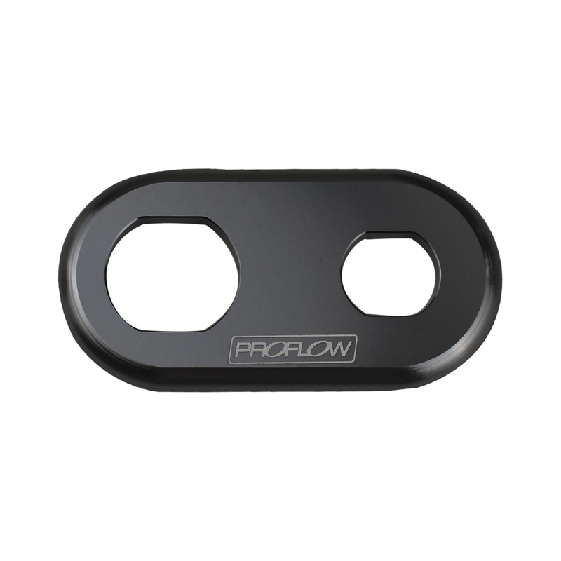 Proflow Bulkhead Aluminium Plates 2 Hole Black
