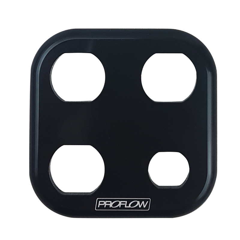 Proflow Bulkhead Aluminium Plates 4 Port Square Black