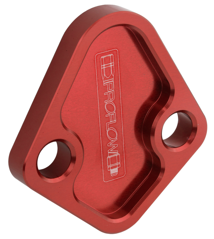 Proflow Fuel Pump Block-Off Plate Aluminium Red Anodised BB Chev For ...