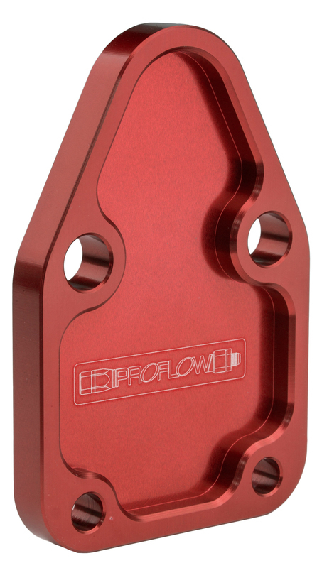 Proflow Fuel Pump Block-Off Plate Aluminium Red Anodised SB For ...