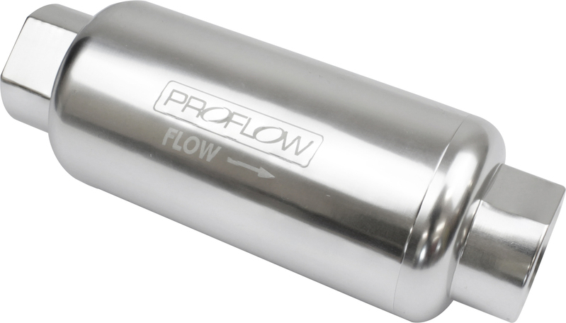 Proflow Fuel Filter Inline Mount 100 Microns Billet Aluminium Silver ...