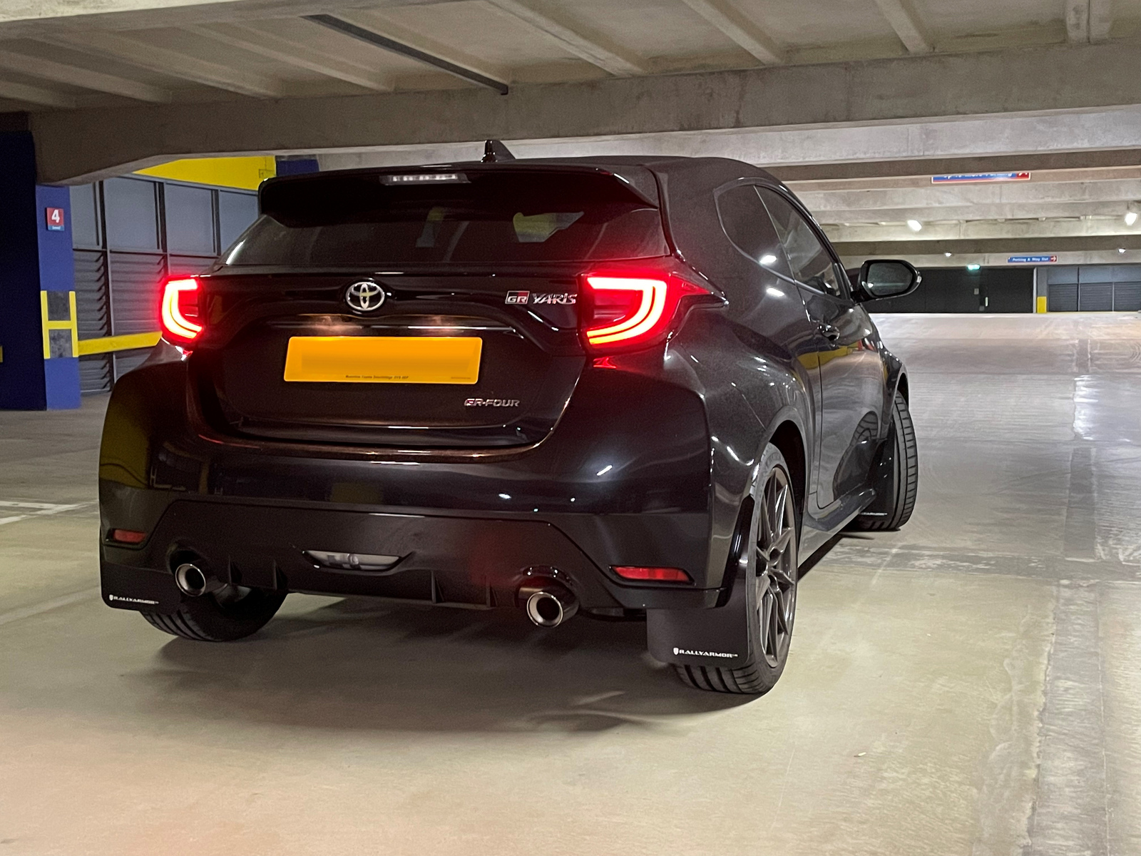 rallyarmor Black Mud Flap Grey Logo for Toyota GR Yaris Hatch 2020-22