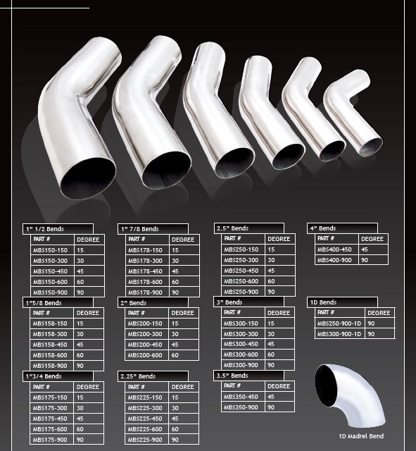 XForce MSB300-45 3"/45 Degree Mandrel Bend - 304SS Brushed