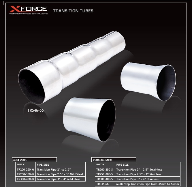 XForce TRS46-66 46mm to 66mm Multi-Step Transition Pipe - Stainless Steel
