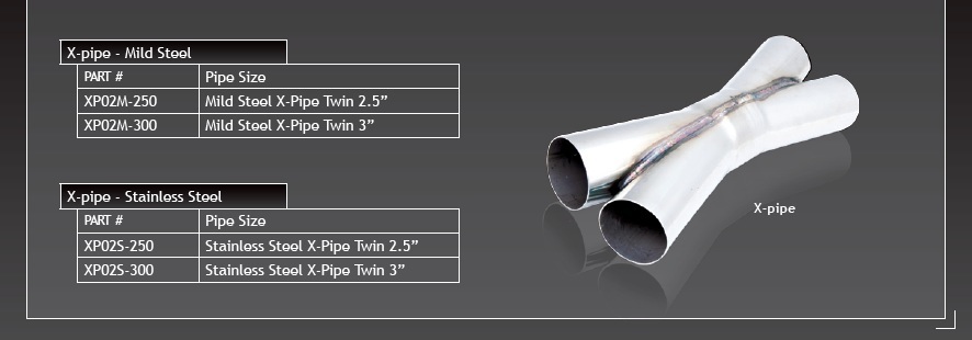 XForce XP02S-250 X-Pipe Twin 2.5in - Stainless Steel