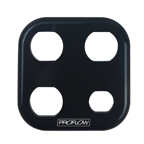 Proflow Bulkhead Aluminium Plates 4 Port Square Black